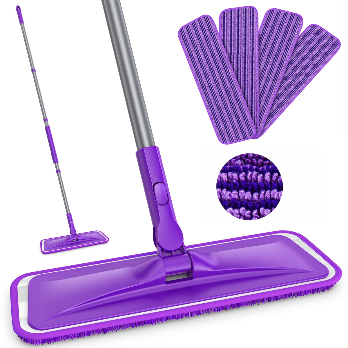 MYSPRI Microfiber Mops for Floor Cleaning, Wet Dry Dust Flat Floor Mop ...