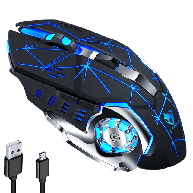 PLUSBRAVO Wireless Gaming Mouse with Buttons on the Side Rechargeable ...